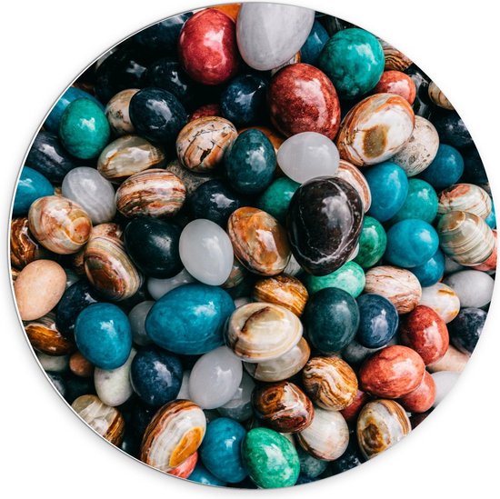 KuijsFotoprint - Schilderij - Gekleurde Schelpen Stenen - Multicolor ...