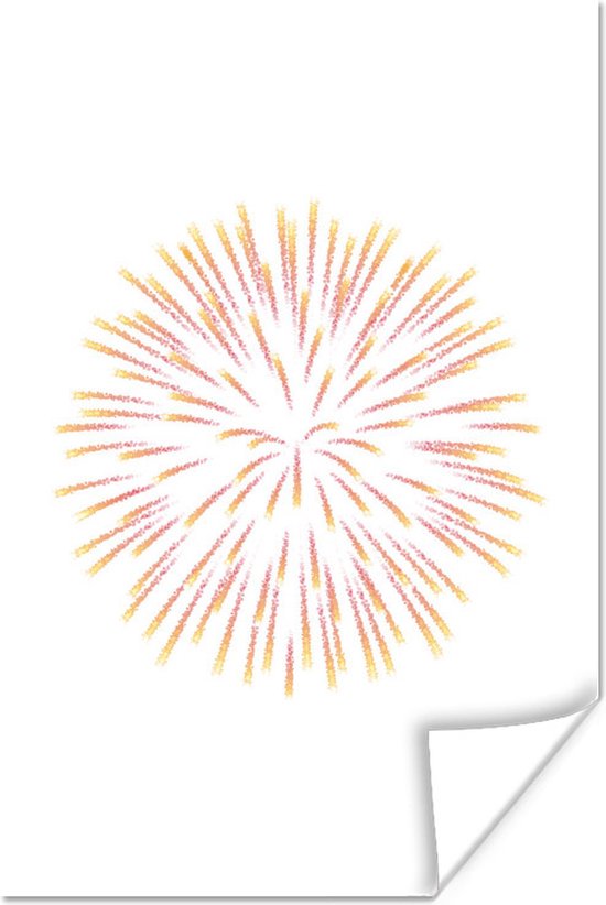 Poster tekening van sierlijk vuurwerk - 40x60 cm | bol.com