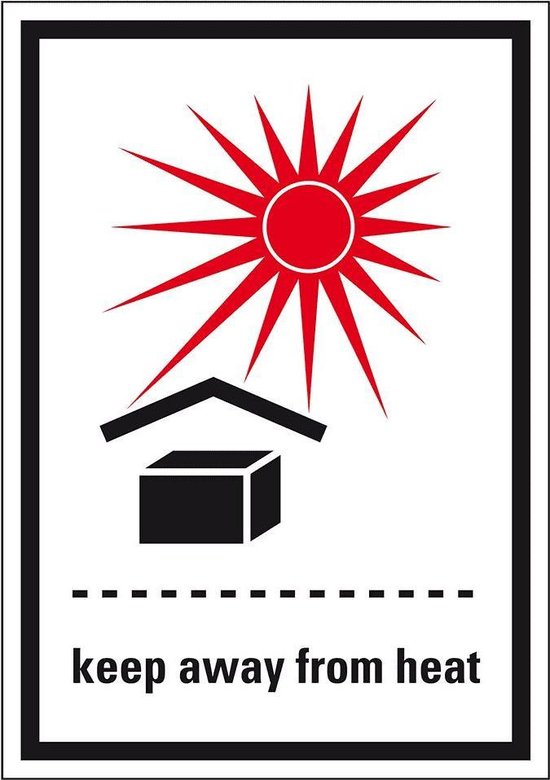 Keep away from heat sticker 148 x 210 mm | bol.com