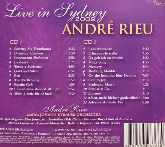 Andre Rieu - Live In Sydney, André Rieu | Muziek | bol