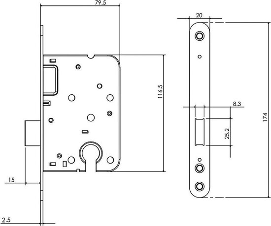 Insteekslot - Wit - Staal - Mauer - Mauer 1535 kast cilinderslot wit | bol