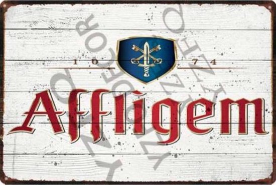 Affligem Logo Reclamebord van metaal METALEN-WANDBORD - MUURPLAAT ...