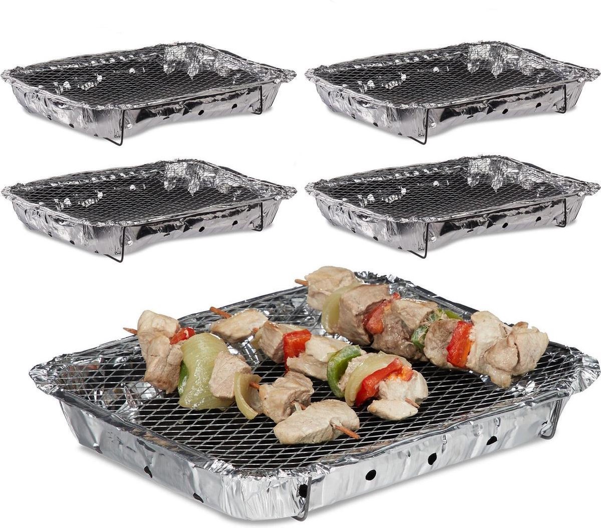 5 Stuks Barbecue 600 gram per stuk - Instant - Wegwerp - Buiten ...