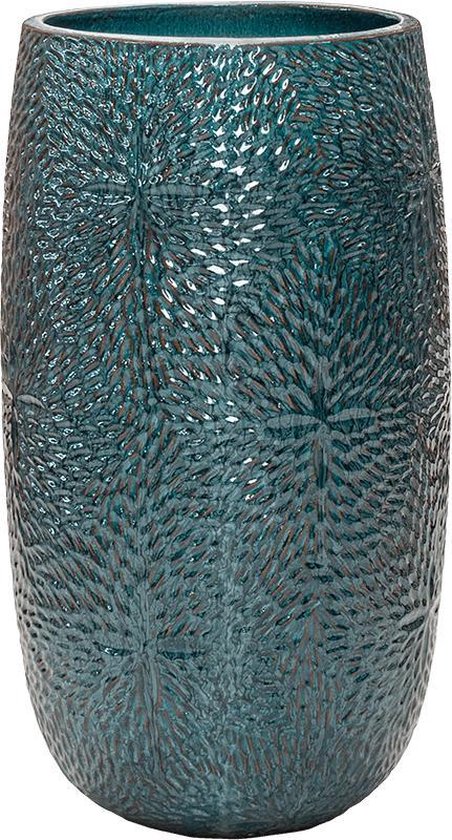 Hoge Pot Marly Ocean Blue ronde blauwe bloempot voor binnen en buiten ...