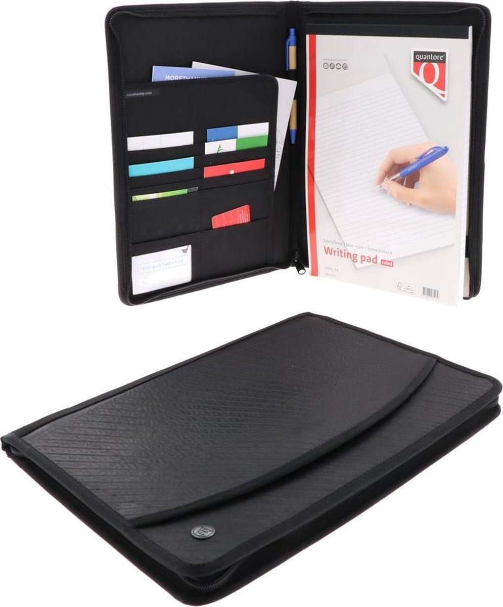 Schrijfmap A4 met Rits - Gerecyclede Autoband - Conferentiemap - Zwart ...