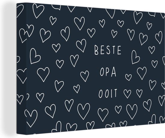 Canvas Schilderij Spreuken - Vaderdag Cadeau - Opa - Quote - Beste opa ...