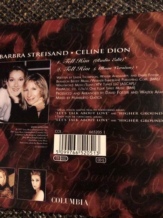 Tell Him [Single], Barbra Streisand & Celine Dion | CD (album) | Muziek ...