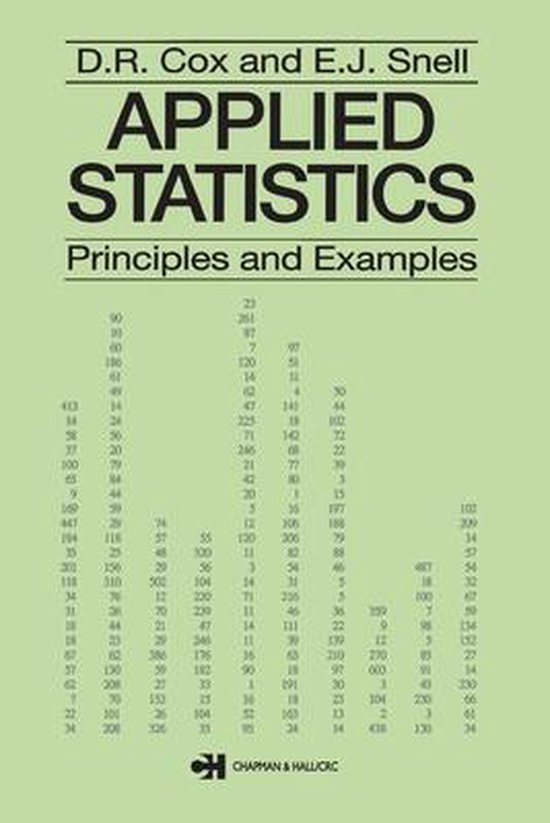 Applied Statistics - Principles and Examples | 9780412165702 | D.R. Cox ...