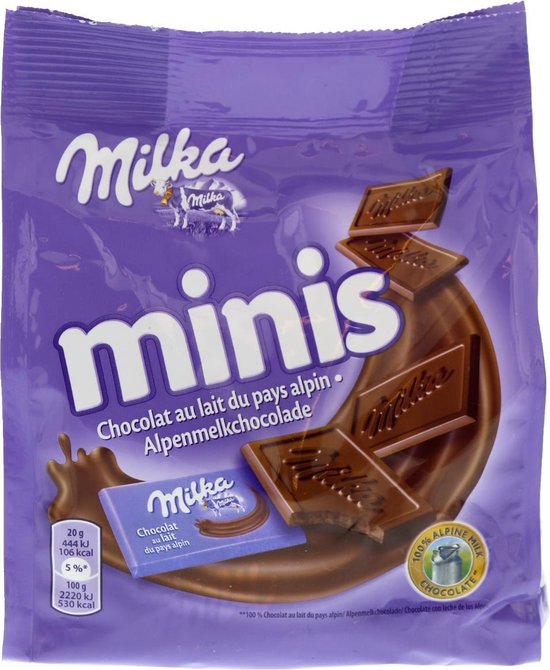 Milka Mini's Chocolade minirepen Zak 20 stuks 10 gram | bol