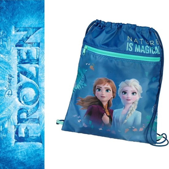 gymtas - Disney Frozen II Elsa & Anna - Nature is Magical - Rugtas met ...
