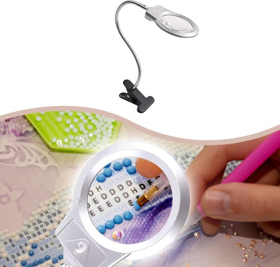 Diamond Painting Accessoire - Vergrootglas met Led lamp - Verstelbaar ...
