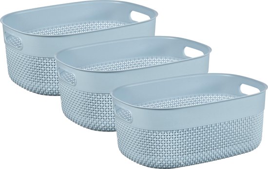 Curver Filo Mand M - 12L - 3 stuks - Blauw/Grijs | bol