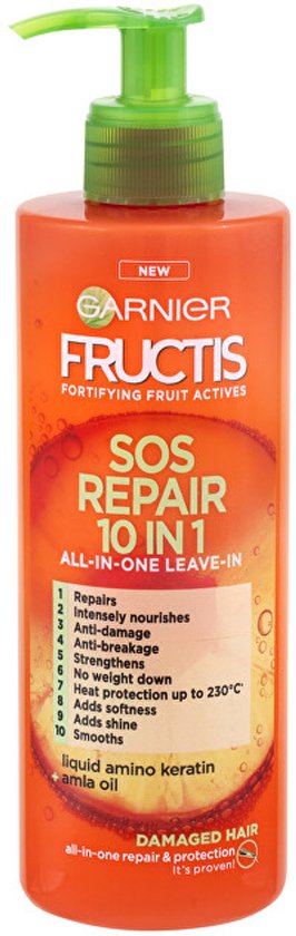 GARNIER FRUCTIS SOS REPAIR 10 IN 1 ALL-IN-ONE LEAVE-IN HAIR SERUM W 400 ...