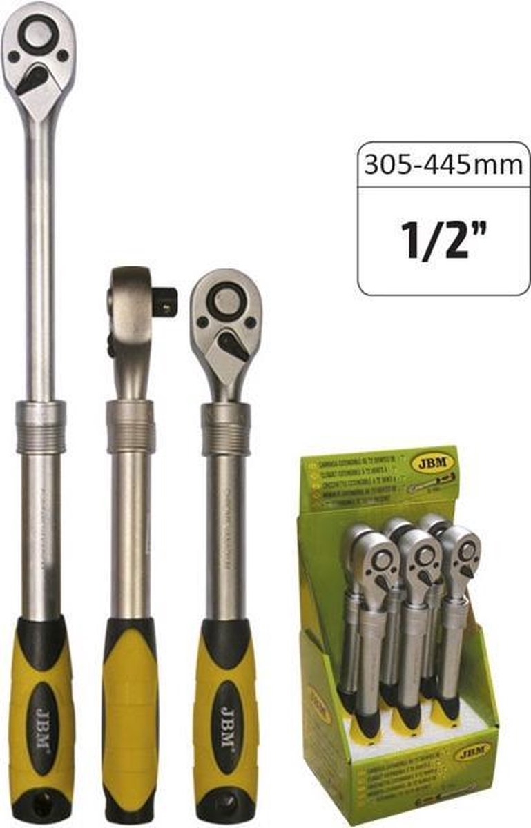 JBM Tools | 1/2" SCHUIFBARE 72-TANDEN RATEL | bol.com
