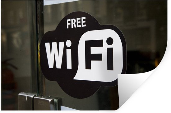 Muurstickers - Sticker Folie - Een sticker met de tekst Free Wi-Fi ...