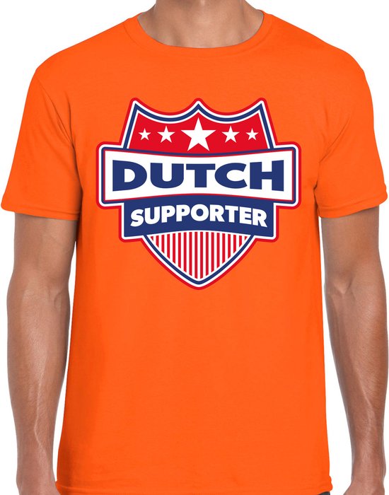 Dutch supporter schild t-shirt oranje voor heren - Nederland landen t ...