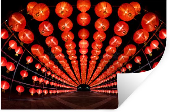 Muurstickers - Sticker Folie - Rode lantaarns - 120x80 cm - Plakfolie ...