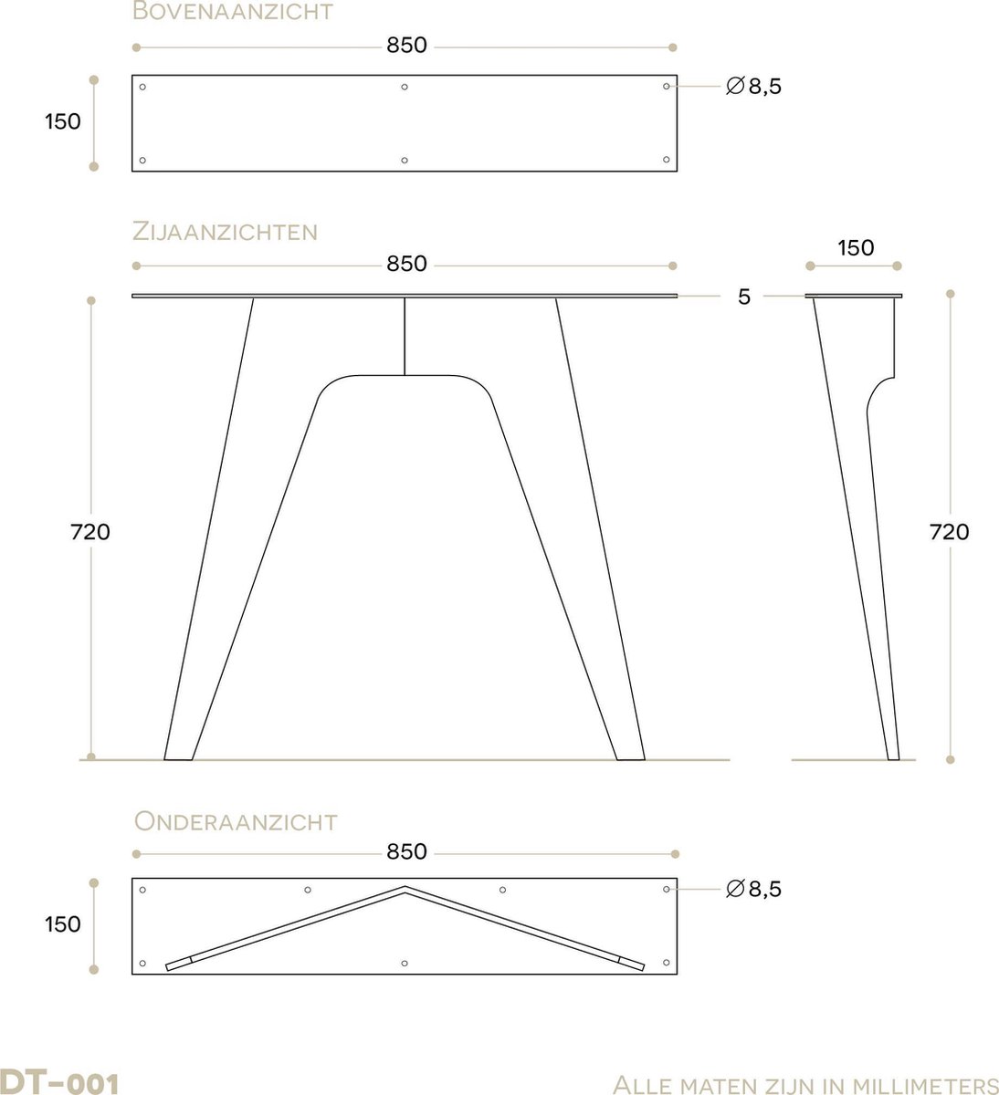 Stalen design tafelpoot - zwart | tafelpoten | onderstel | bol.com