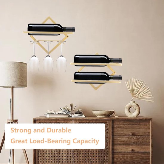 Muur wijnrek flessenrek - wijnrek hangend wandmontage wijnflessenrek | bol