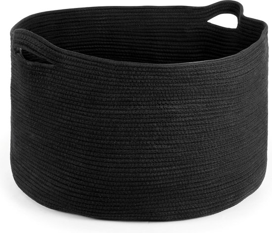 Extra grote gevlochten wasmand met handvat, mand voor dekens ...