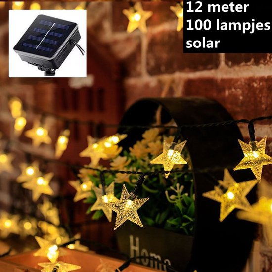 Tuinverlichting met sterren slinger Op Zonneenergie-12meter lang 100 ...