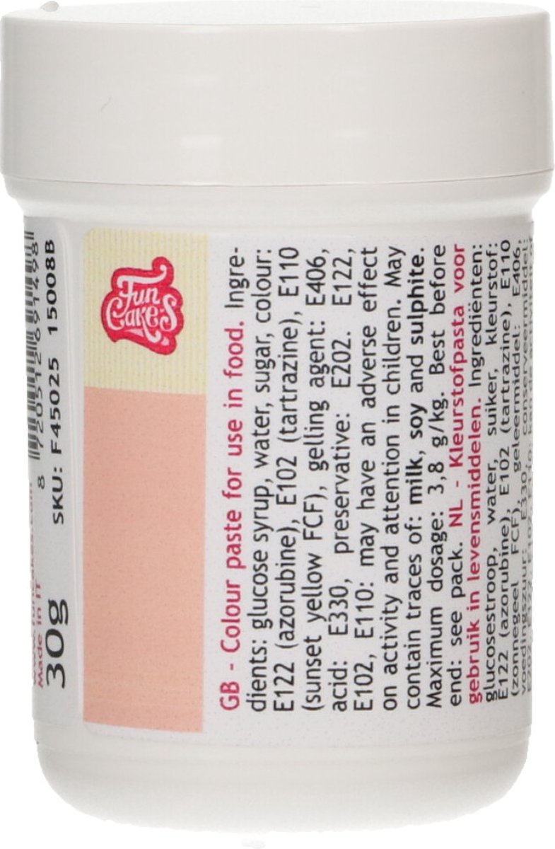 FunCakes Food Colour Paste Peach 30 g | bol