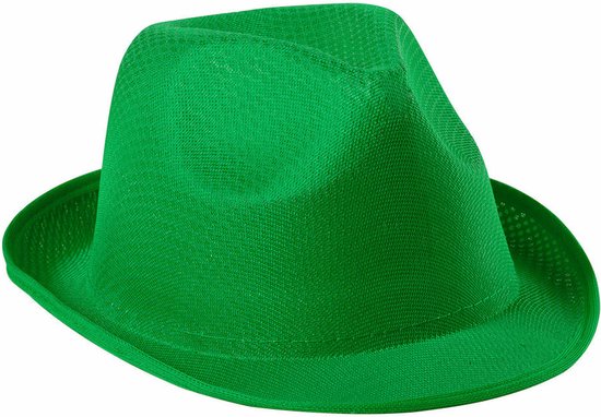 Carnaval verkleed trilby hoedje - 2x - groen - polyester - volwassenen ...