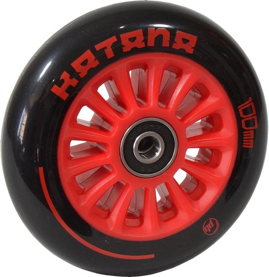 PB - stuntstep wielen - 100mm - Zwart/Rood - 82A - ABEC7 | bol