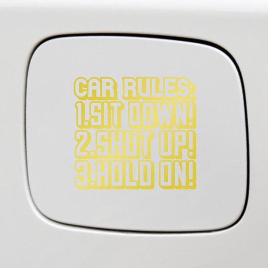 Bumpersticker - Car Rules - 14x13 - Goud | bol