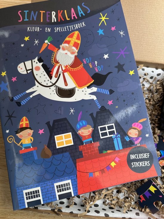 Brievenbuspakket: Mini puzzel Sinterklaas op het paard en puzzelboek ...