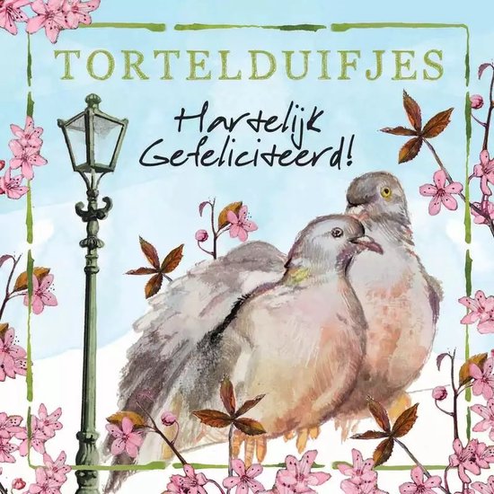 Wenskaart Rien Poortvliet, tortelduifjes | bol