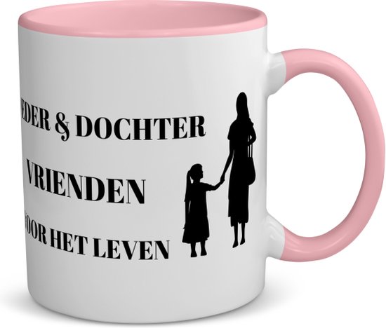 Akyol - moeder en dochter vrienden voor het leven koffiemok - theemok - roze - Dochter... | bol