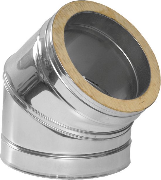 DINAK DW bocht 45 graden dubbelwandig rookkanaal Ø150mm | bol