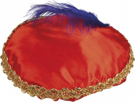 Pieten baret/muts - 2x - rood - met veer - kinderen - pietenmuts ...