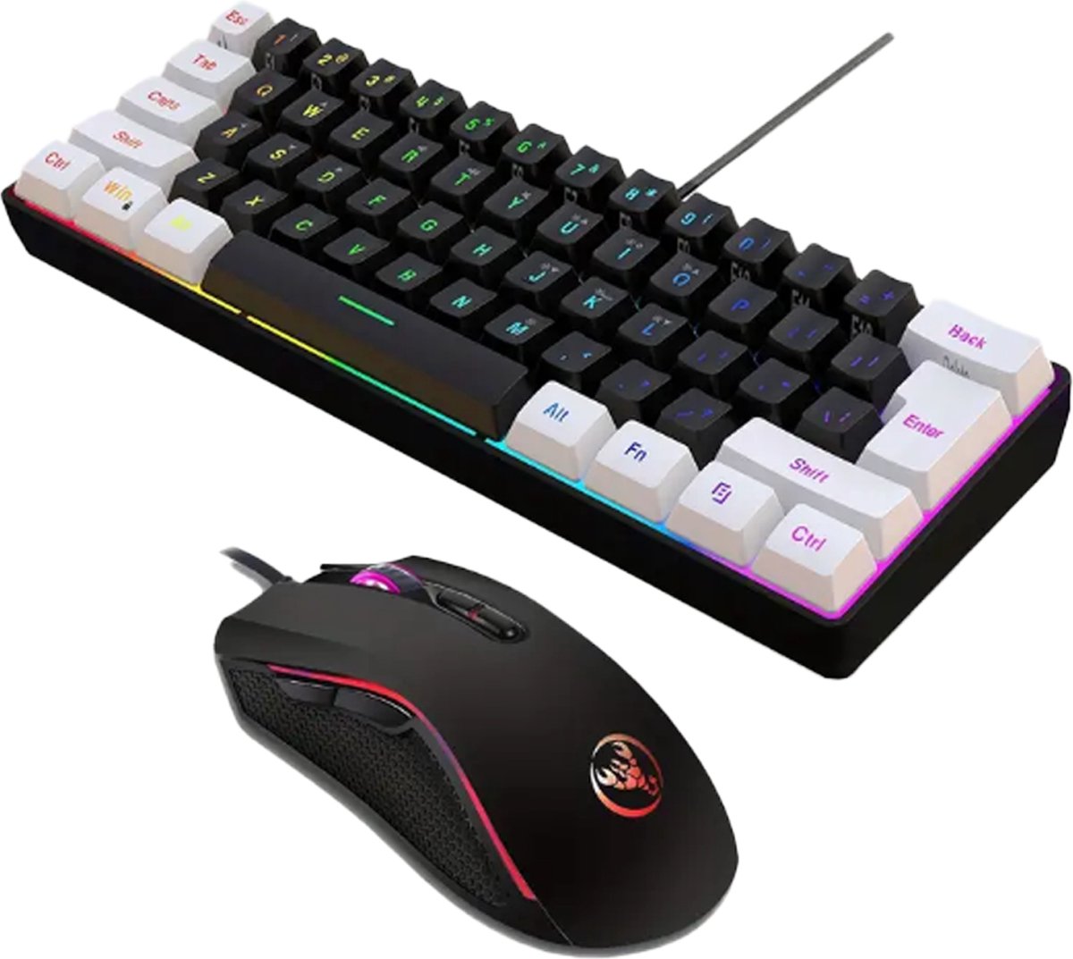 COMBIDEAL MegaGee TS91 Mini Zwart/Wit + Hyso Responsive gaming muis ...