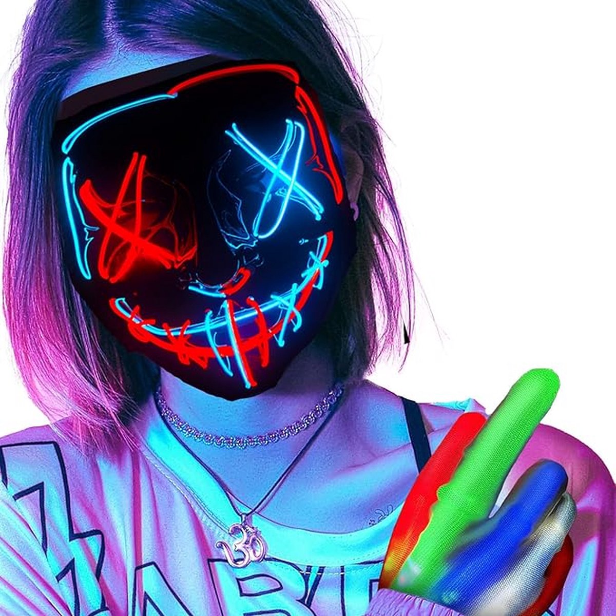 Halloween Mask,Led Horror Mask,General Halloween Mask,Mask Suitable for ...