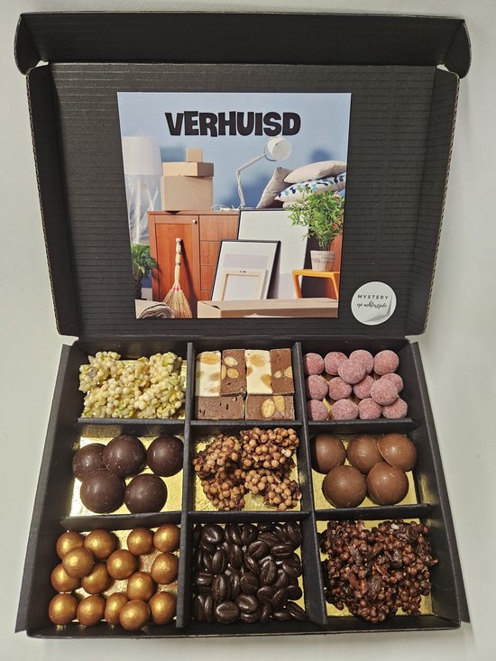 Luxe Belgische Chocolade Proeverij Pakket met Mystery Card 'Verhuisd' | bol