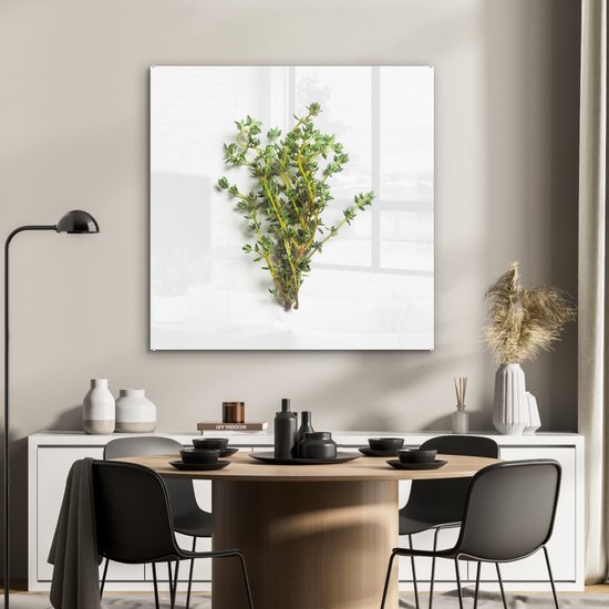 MuchoWow® Glasschilderij 90x90 cm - Schilderij acrylglas - Bosje van ...