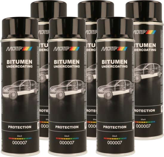 Motip bitumen undercoating spray (000007) - 6 stuks - 500 ml | bol