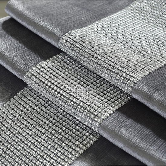 tafelloper 32 x 180 cm glitter tafelloper zilver diamant table runner ...