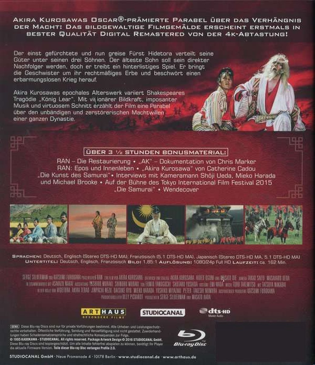 Ran [Blu-ray] 4K Digital Remastered (Blu-ray), Tatsuya Nakadai | Dvd's | bol