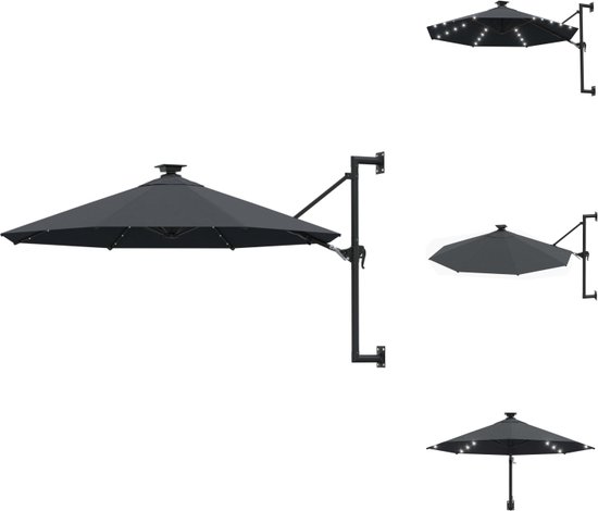 vidaXL Parasol - Parasols - Parasol Met LED - Wandparasol - Wandparasol ...