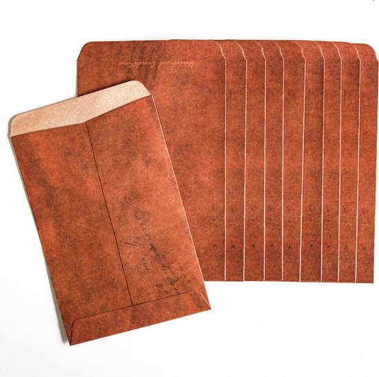Enveloppen vintage bruin - set van 10 - stevig papier | bol