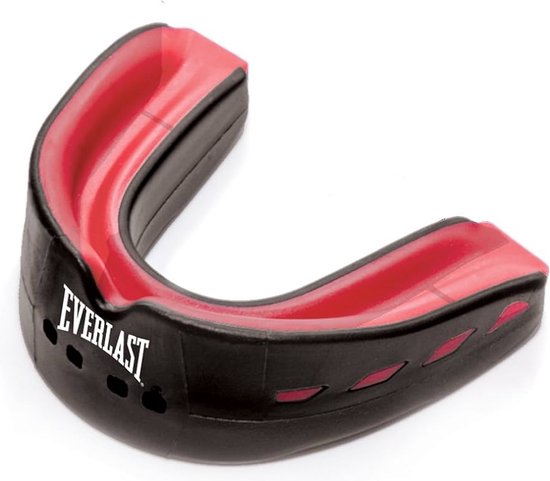 Everlast Evershield Single Mouth Guard, Black/Red, One Size | bol