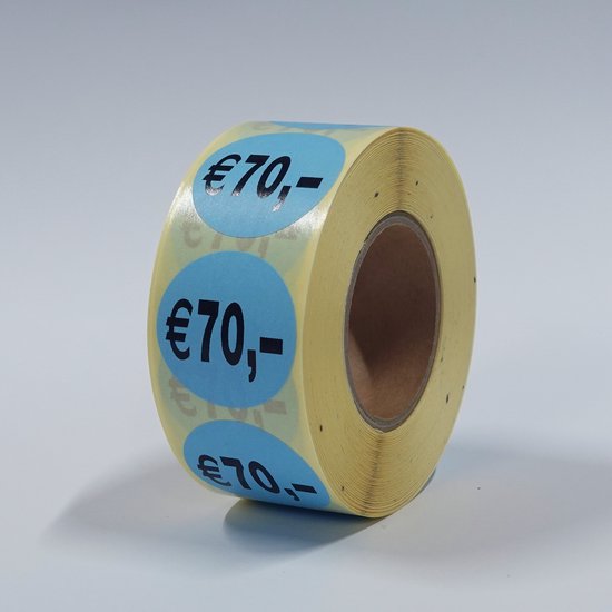 “€70" Prijs Stickers op rol 35mm blauw - 1000ex. | bol