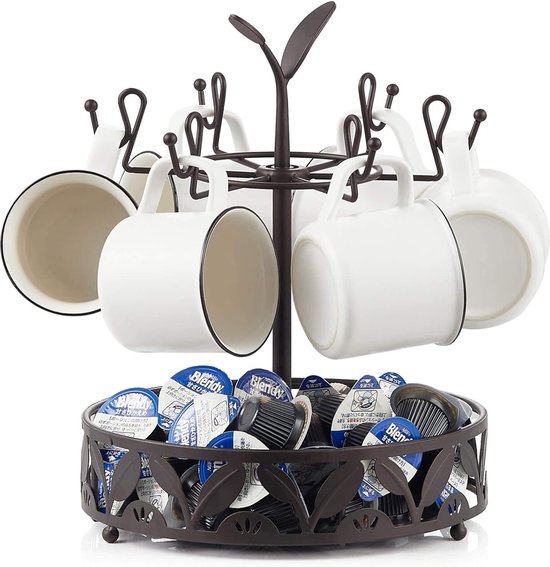Porte-tasse à café avec panier de rangement pour dosettes de café ...