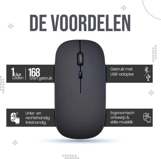 Smartify Draadloze Muis - Draadloze Muis Laptop - Stil - Oplaadbaar | bol