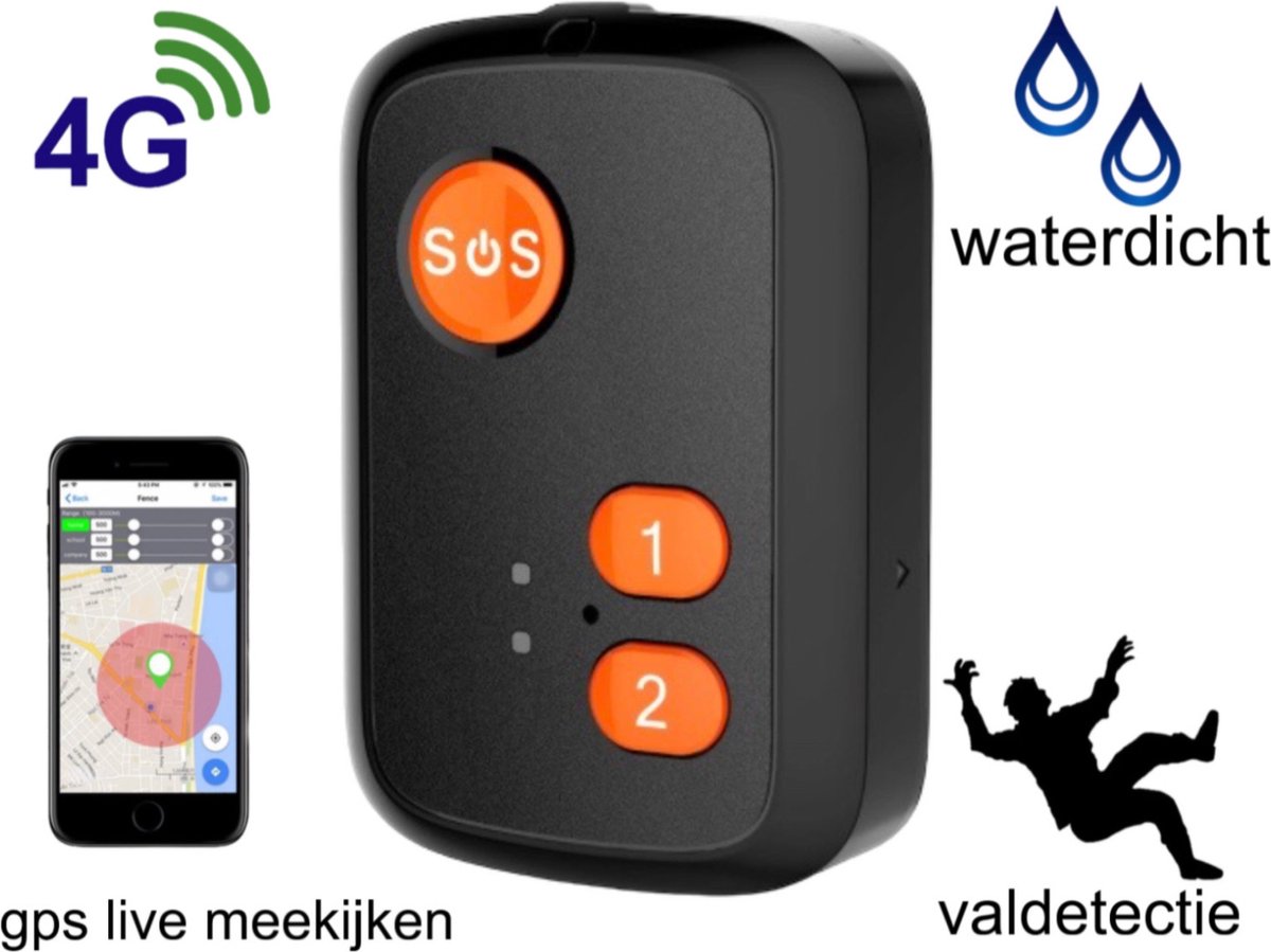GPS Alarmknop Senioren - SOS knop - Noodknop - Waterdicht - Standby ...