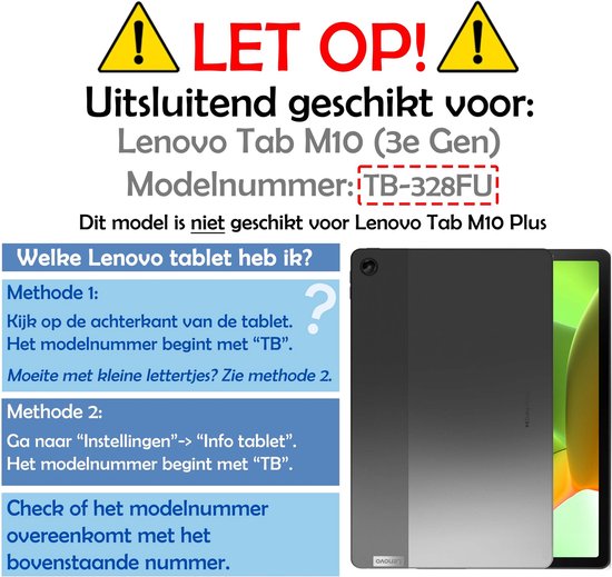 Hoes Geschikt voor Lenovo Tab M10 (3rd gen) Hoes Luxe Hoesje Book Case ...