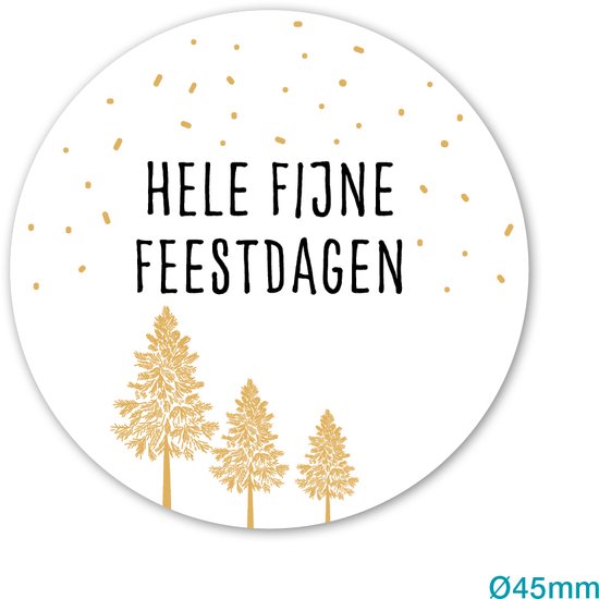 Kerst - Hele Fijne Feestdagen Sluitsticker - Sluitzegel – Kadosticker ...